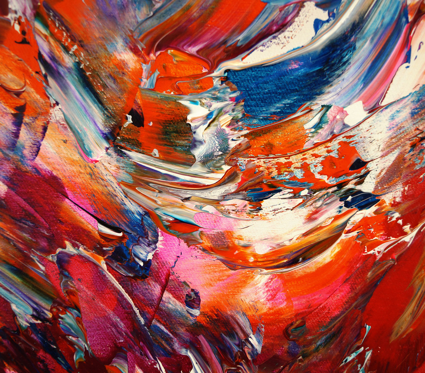 Red Energy Abstraction L 2 - large abstract painting art for sale