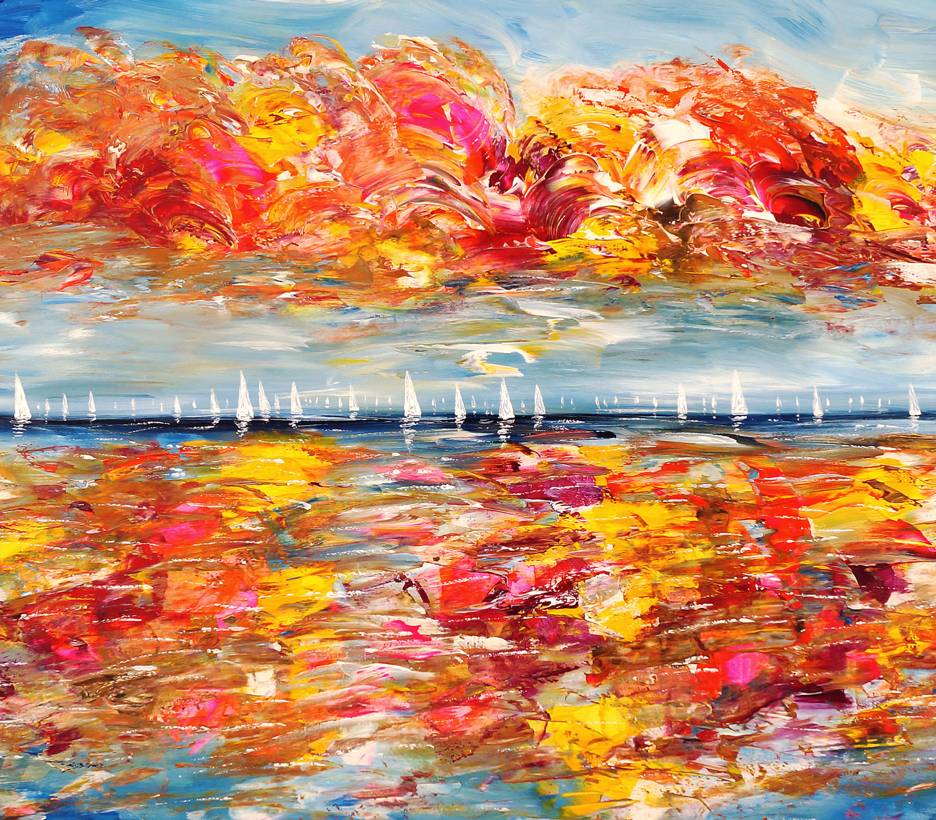 maritime artwork - large abstract painting art for sale