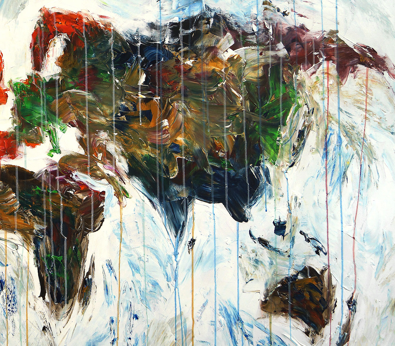 World Map artwork - large abstract painting art for sale
