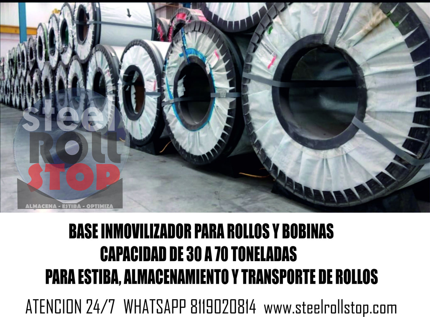 #ROLLSTOP - inmovilizadores de rollos y bobinas de 30 a 60 ton