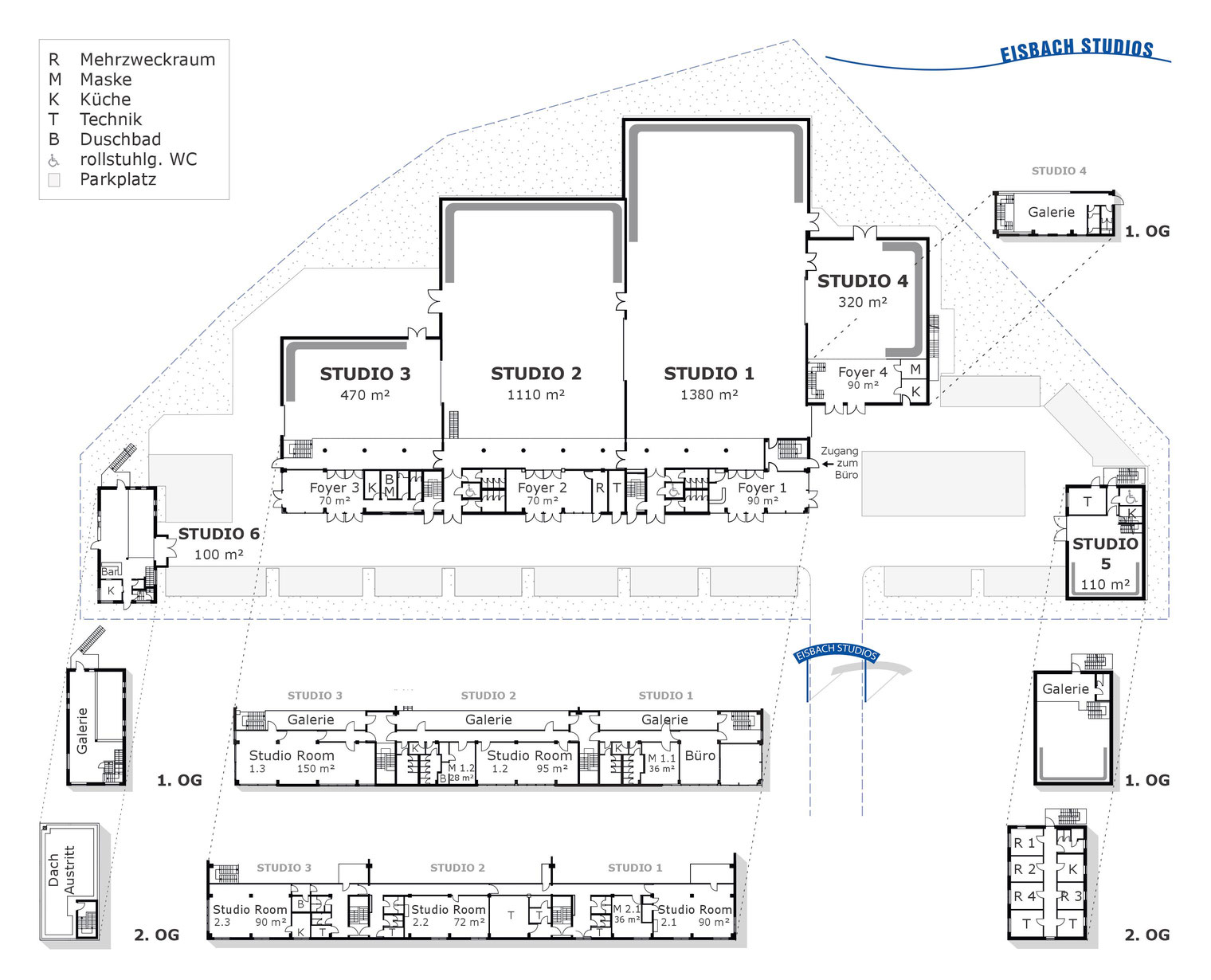 Übersicht neue Studios - Eisbach Studios München