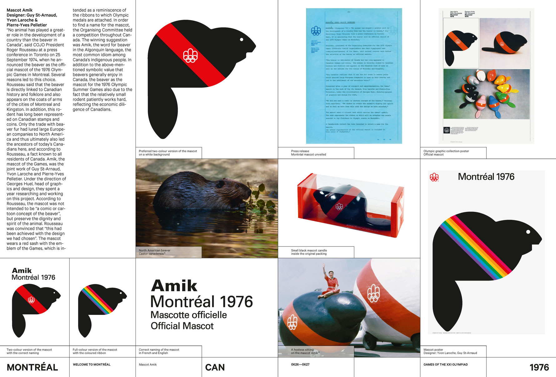Montréal 1976 – Mascot Amik - theolympicdesign – Olympic Design Webseite!