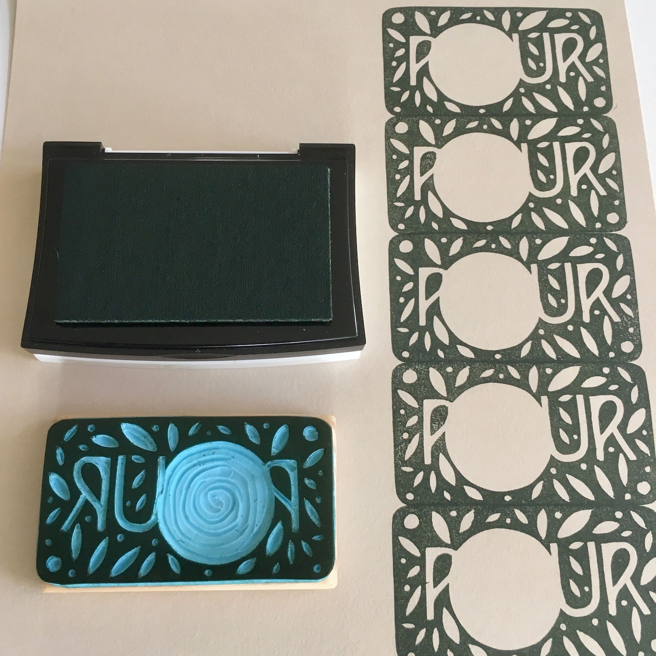 Tampon "Pour" rectangle - Linogravure, tampons artisanaux, gravure sur ...