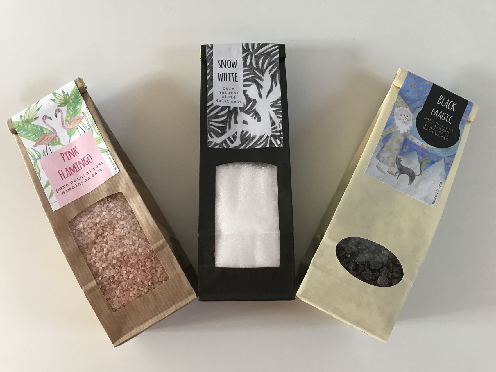 GESCHENKDOOS - 3 puur natuurlijke zouten, met Roze Himalaya zout, wit ...