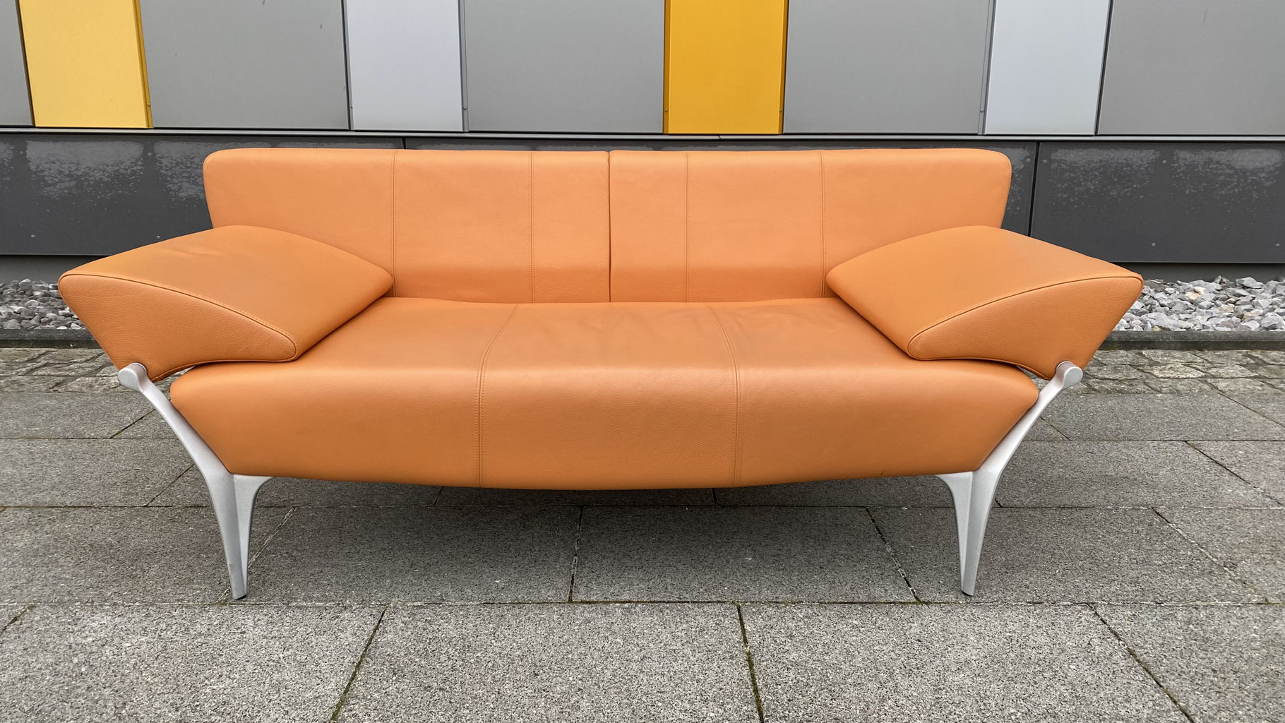 ROLF BENZ Design Sofa 1600 Leder orange 2-sitzer - Gebrauchte Designermöbel