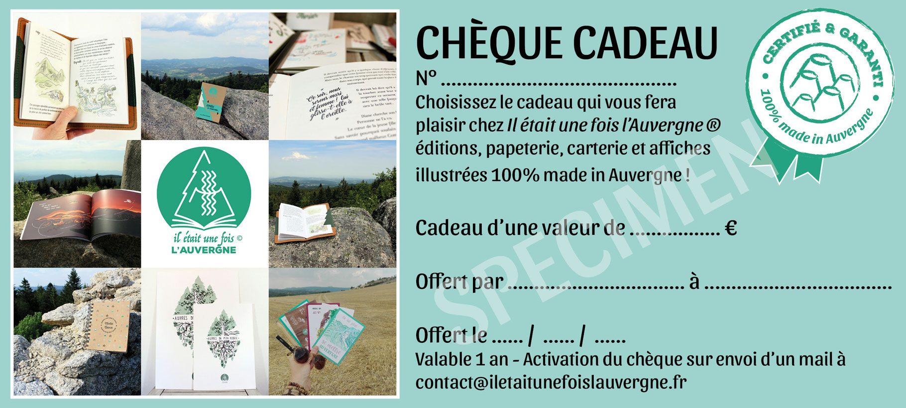 Chèque cadeau - Édition, papeterie, carterie et affiches illustrés 100% ...