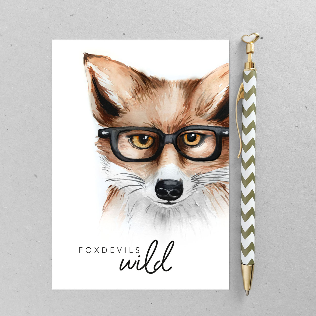 Postkarte - Fuchs Brille – A6 - geliebtes-chaos-des Webseite!