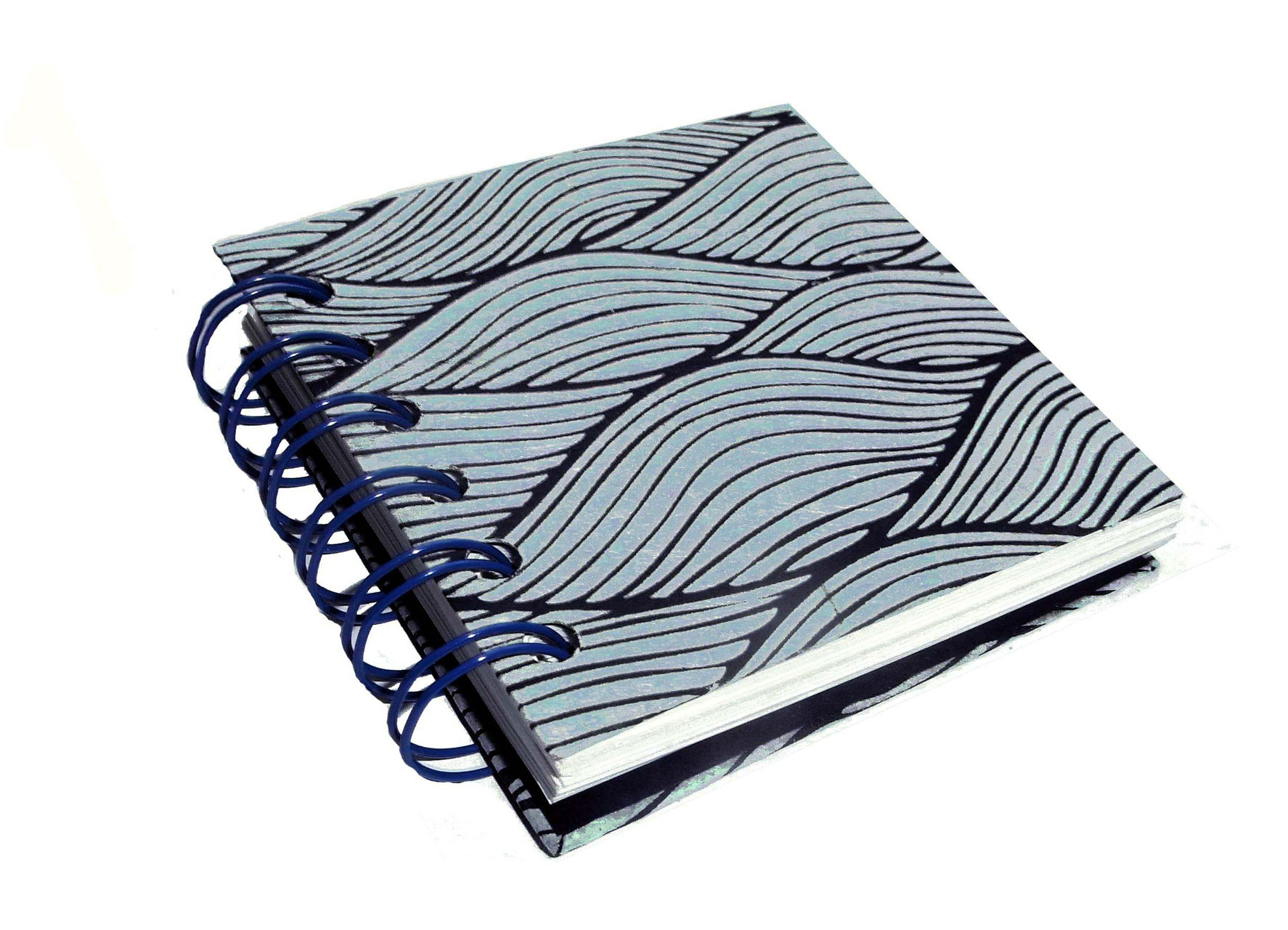 Notizbuch klein Spiralbindung Ringbindung Wellen koboldblau auf ...