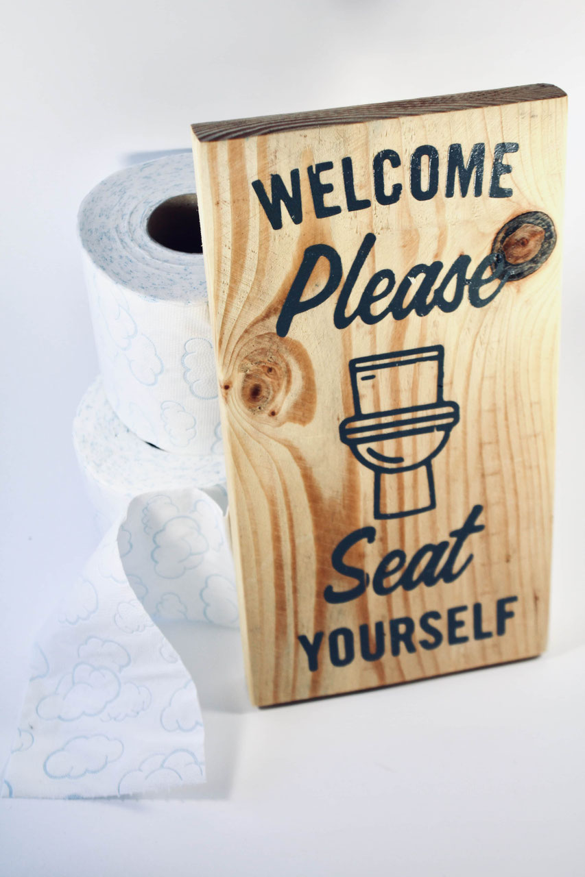 Panneau Welcome WC - In The Wood For Love