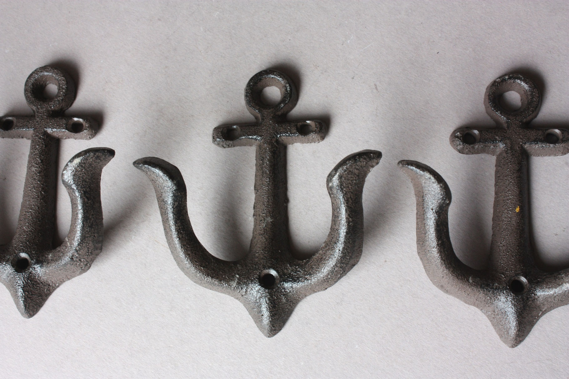 5 rustikale Anker Haken schwarz oder braun / anchor coat hooks rustic ...
