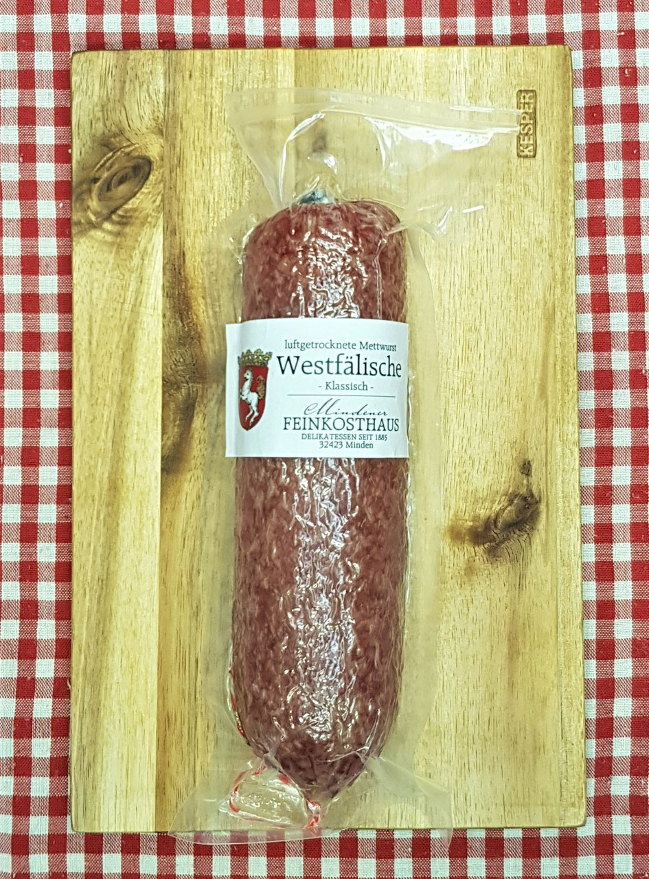 Westfälische Mettwurst - Klassisch - 300 Gramm - Mindener Feinkosthaus ...