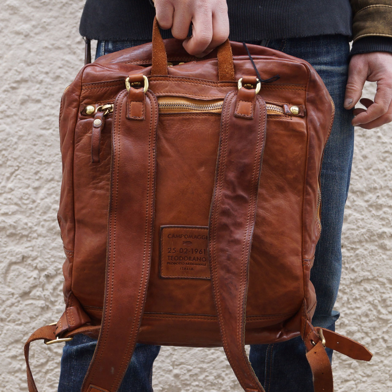 CAMPOMAGGI BACKPACK COGNAC - Lederladen Ulm