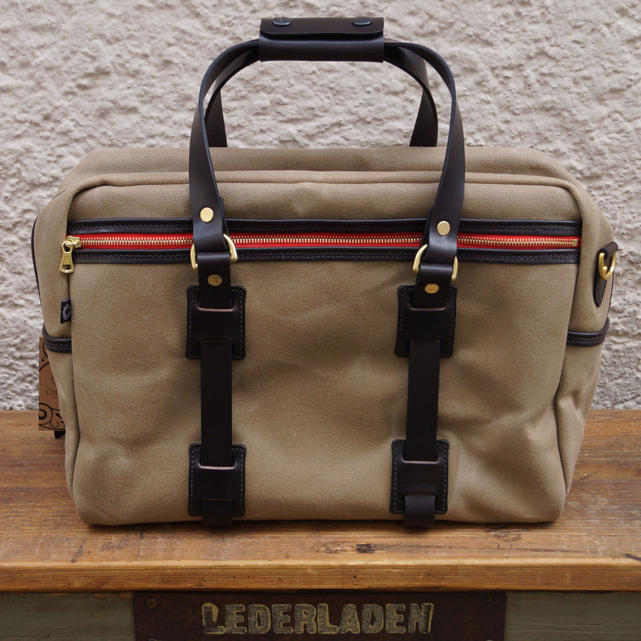 CROOTS VINTAGE CANVAS TRAVELLER TASCHE SAND - Lederladen Ulm