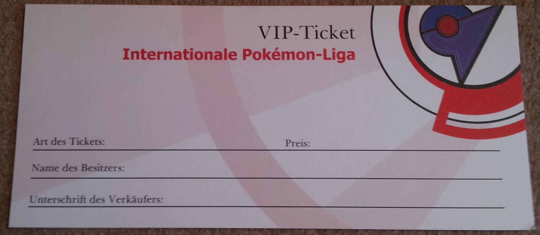 Internationales Pokémon-Liga VIP-Ticket - international-pokemon-league ...