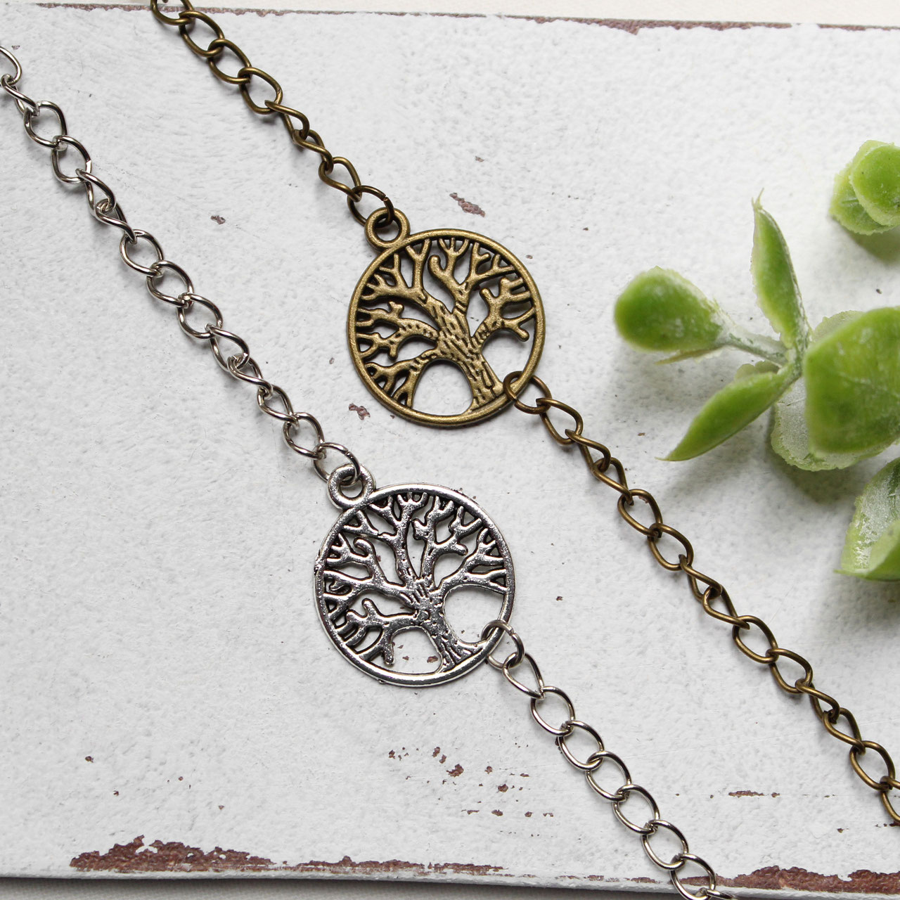 Baum des Lebens • Armkettchen | Armband | Armschmuck | Farbwahl - MiMaKäfer - von Hand gemacht