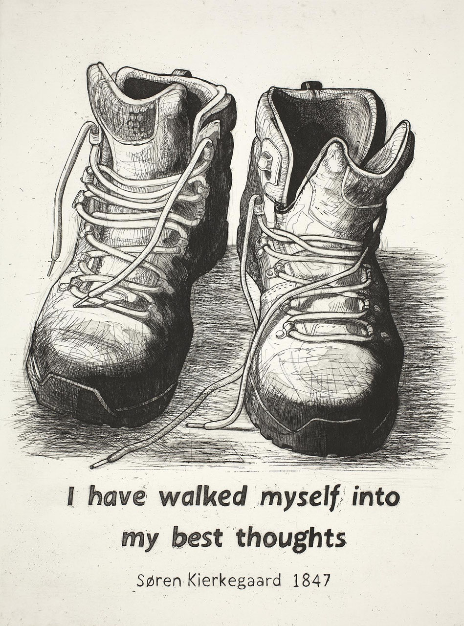 walking boots drawing