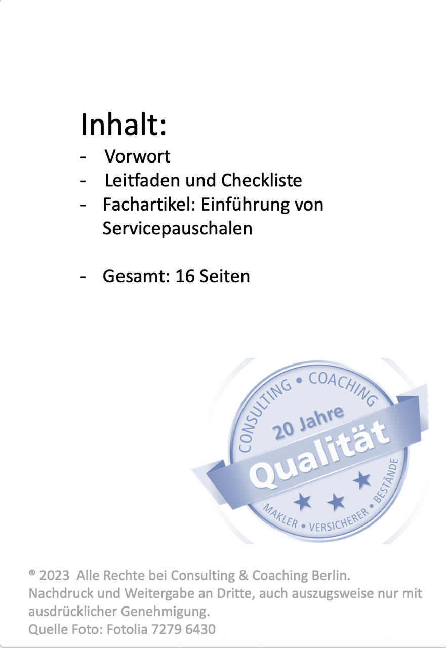 Leitfaden und Checklisten für Versicherungsmakler zum Verkauf von Nettopolicen - Consulting ...