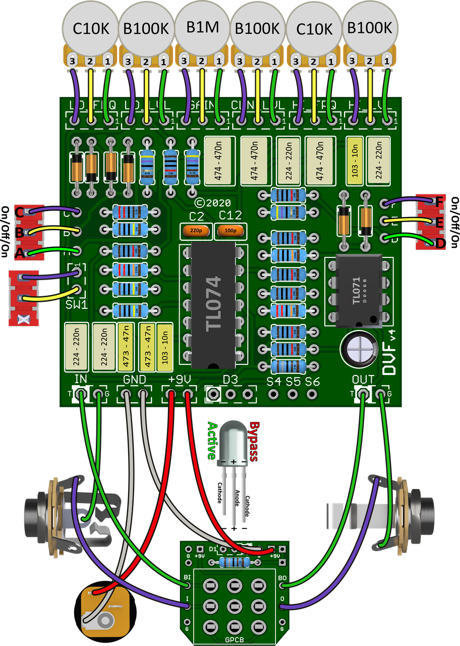 Dual-Voice Filter (DVF) Kit - Top Quality DIY Guitar Pedal Kits