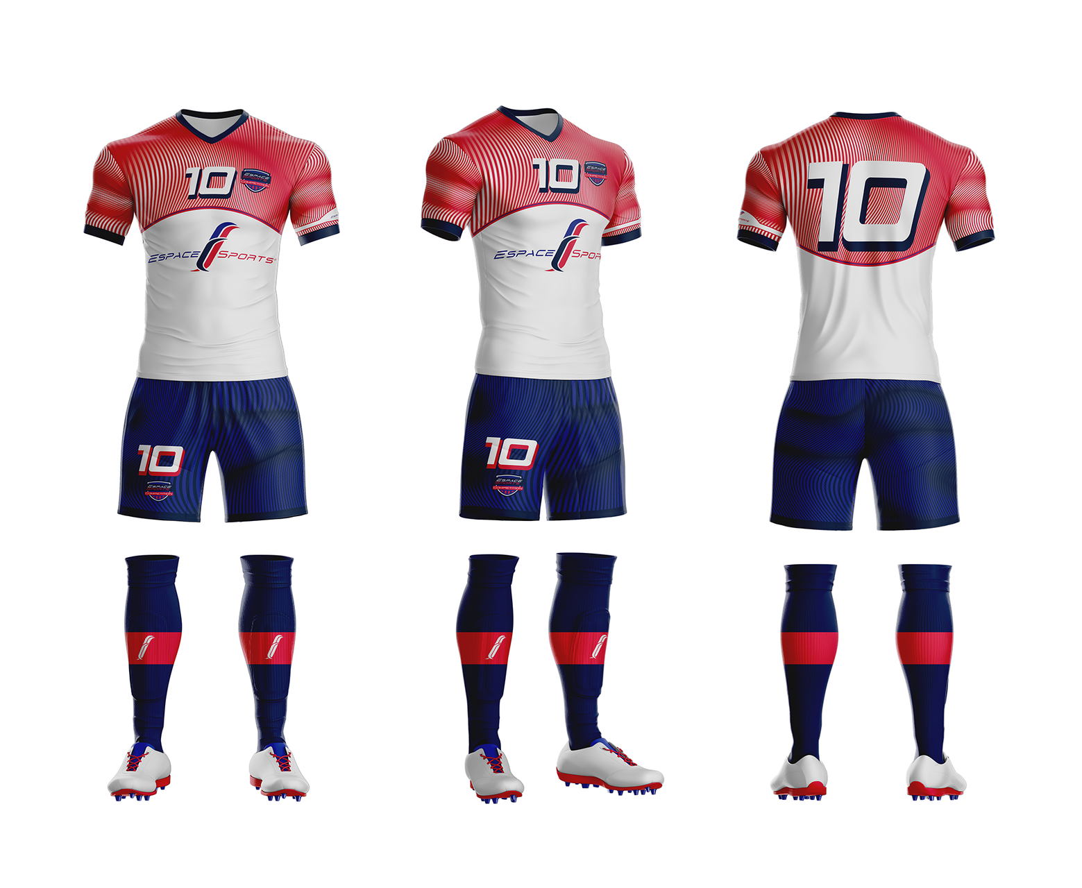 Ensemble de Foot Espace Sports competition (Short+Maillot) Tricolore ...