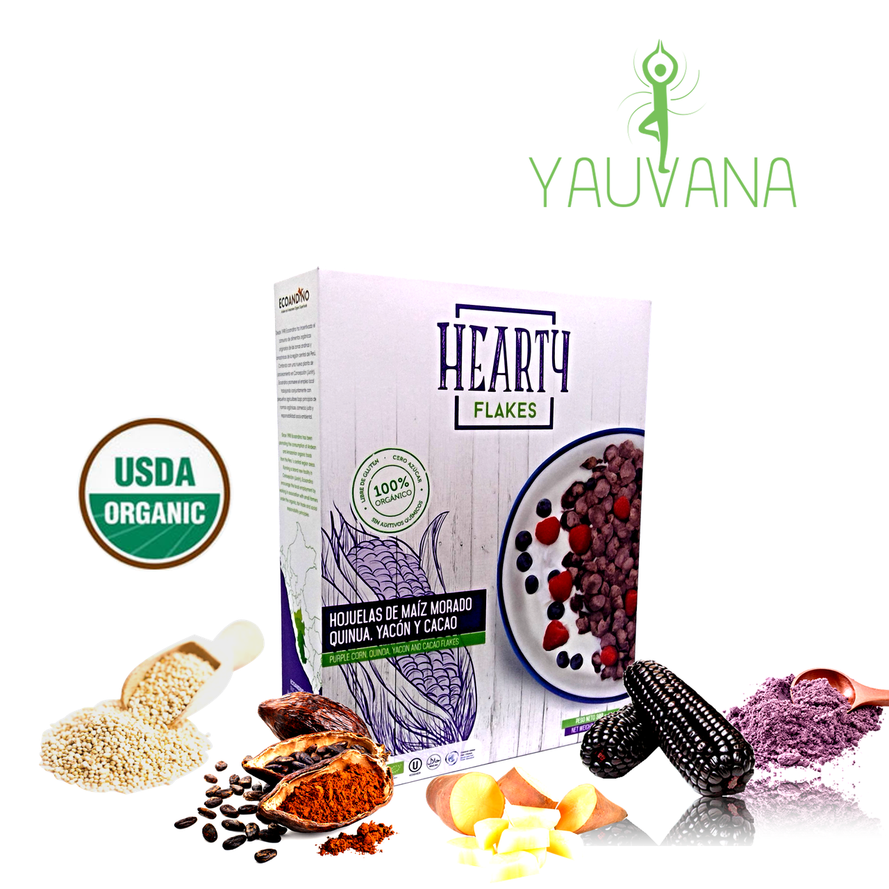 Cereal Hojuelas Maiz Morado Hearty Flakes Organico Gluten Free ...