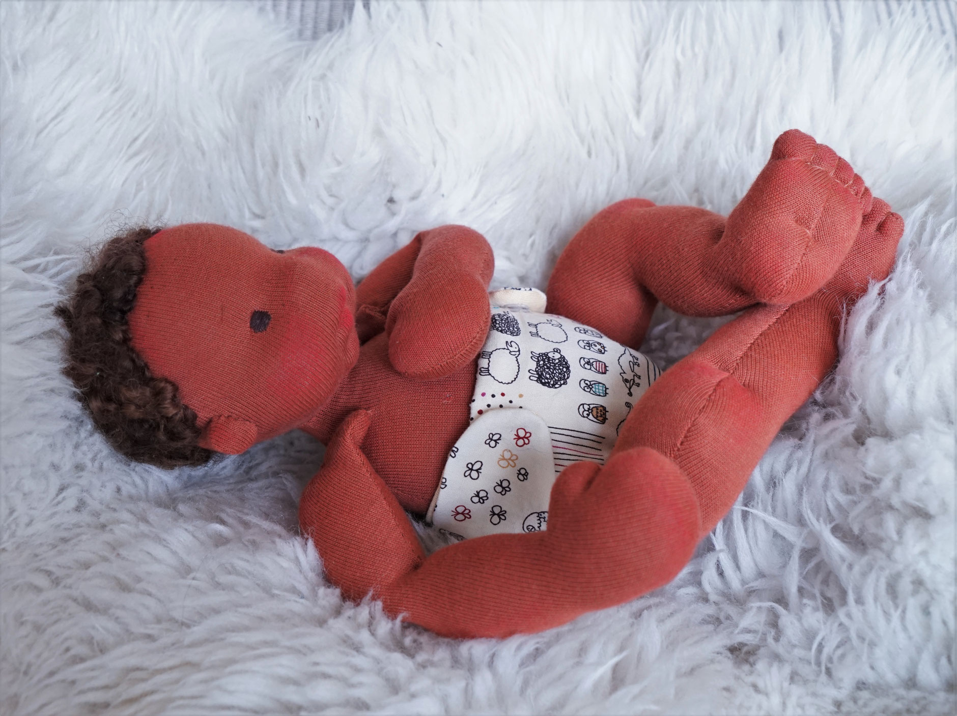 Baby Isaiah and the Rabbit Leopold - Loulabee Dolls