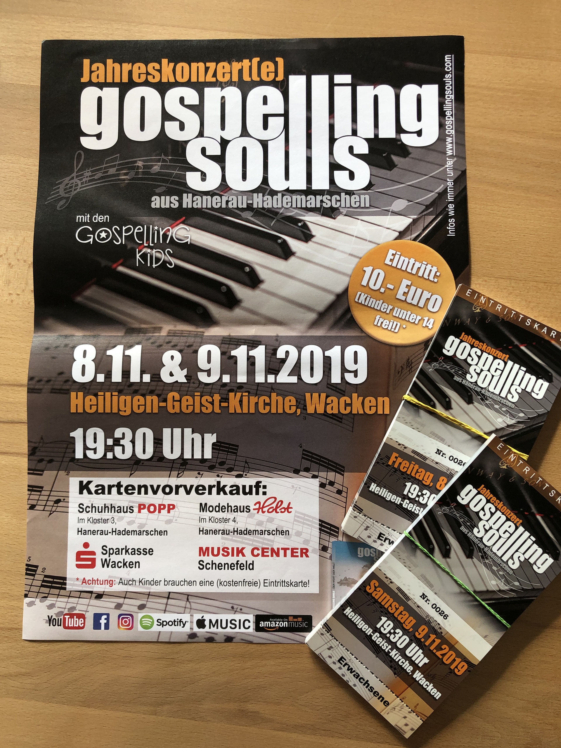 Abendkasse Jahreskonzerte - Gospelling Souls