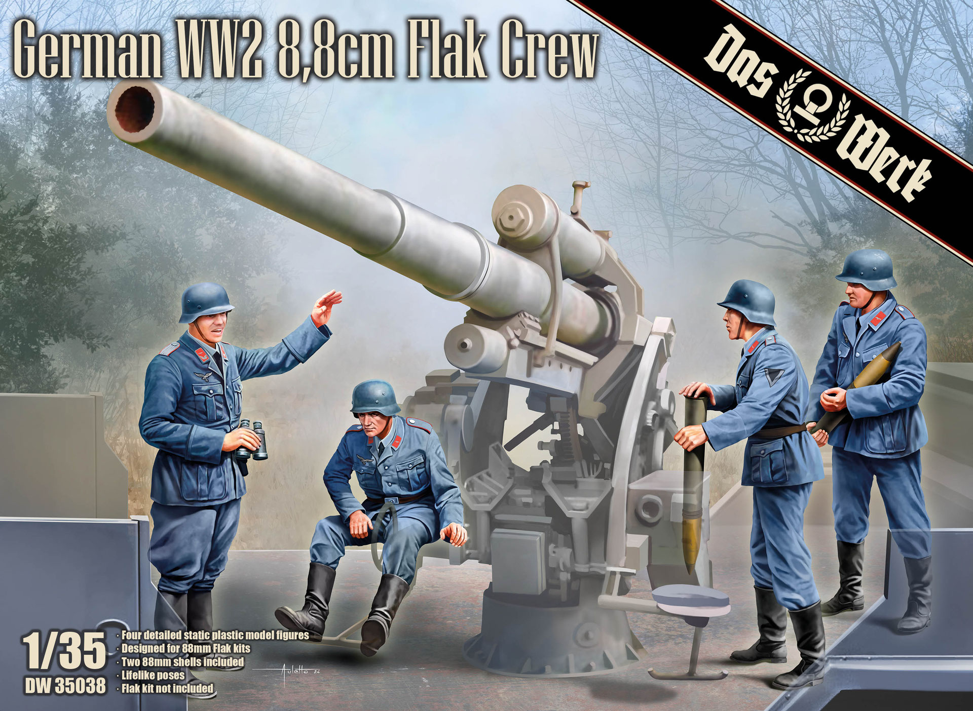 German WW2 8,8cm Flak Crew - Das Werk Scale Models