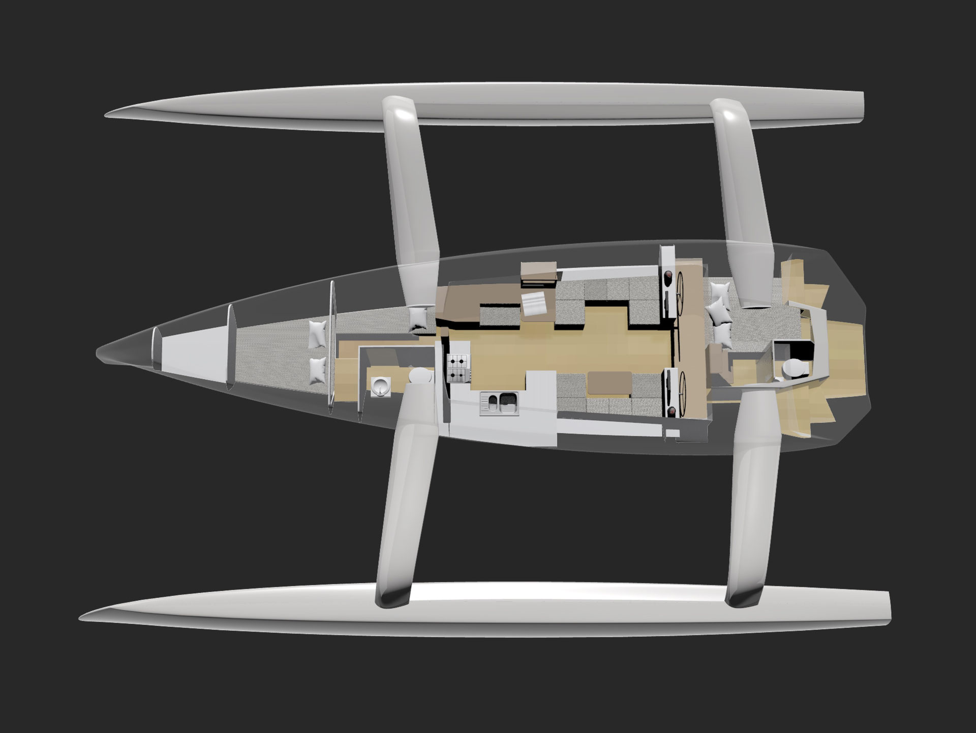 TR50 CUSTOM CRUISING TRIMARAN - Catamarans and Trimaran Designs by Grainger Designs