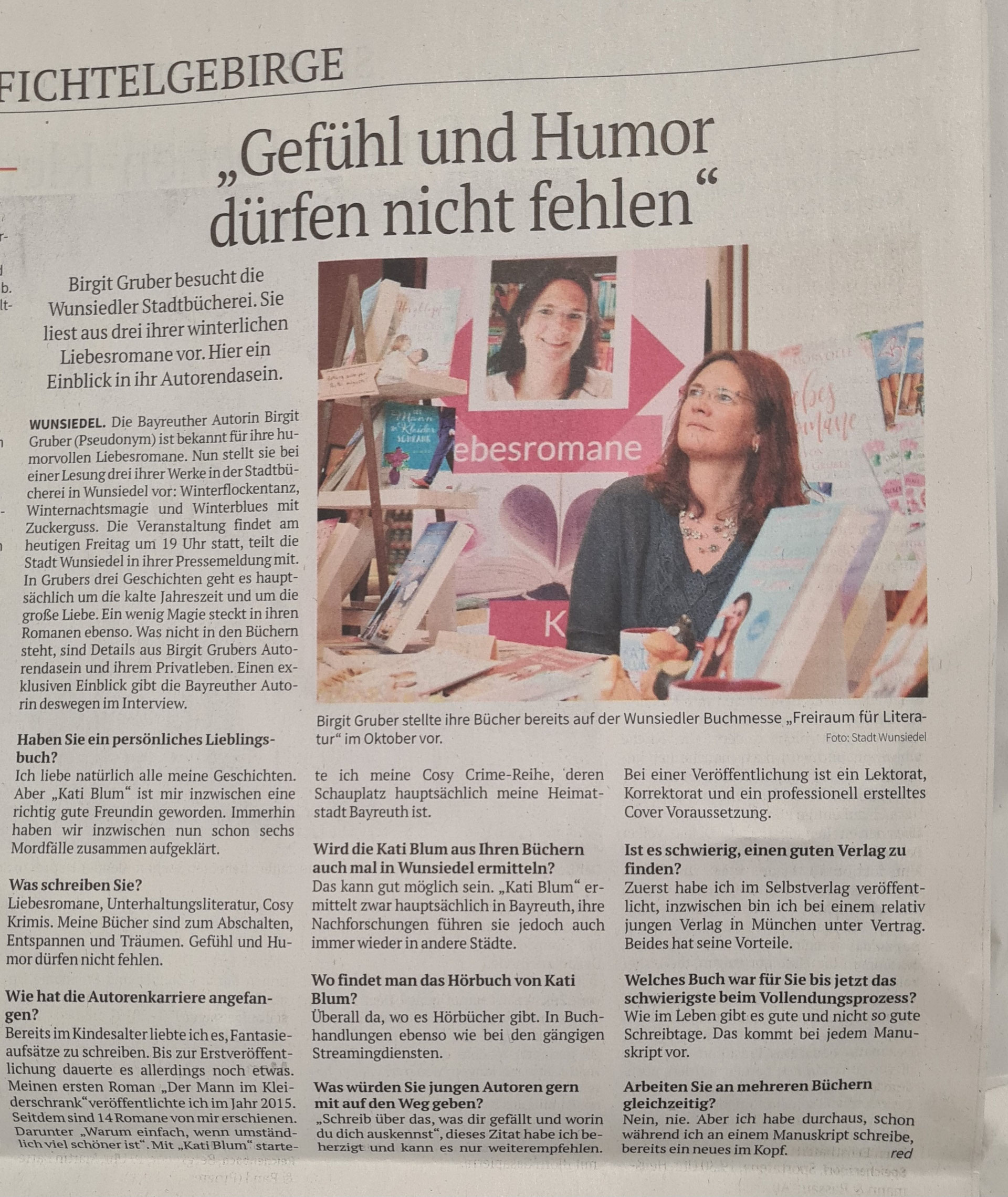 Pressemeldungen über Birgit Gruber Autorin - Birgit Gruber - Autorenseite