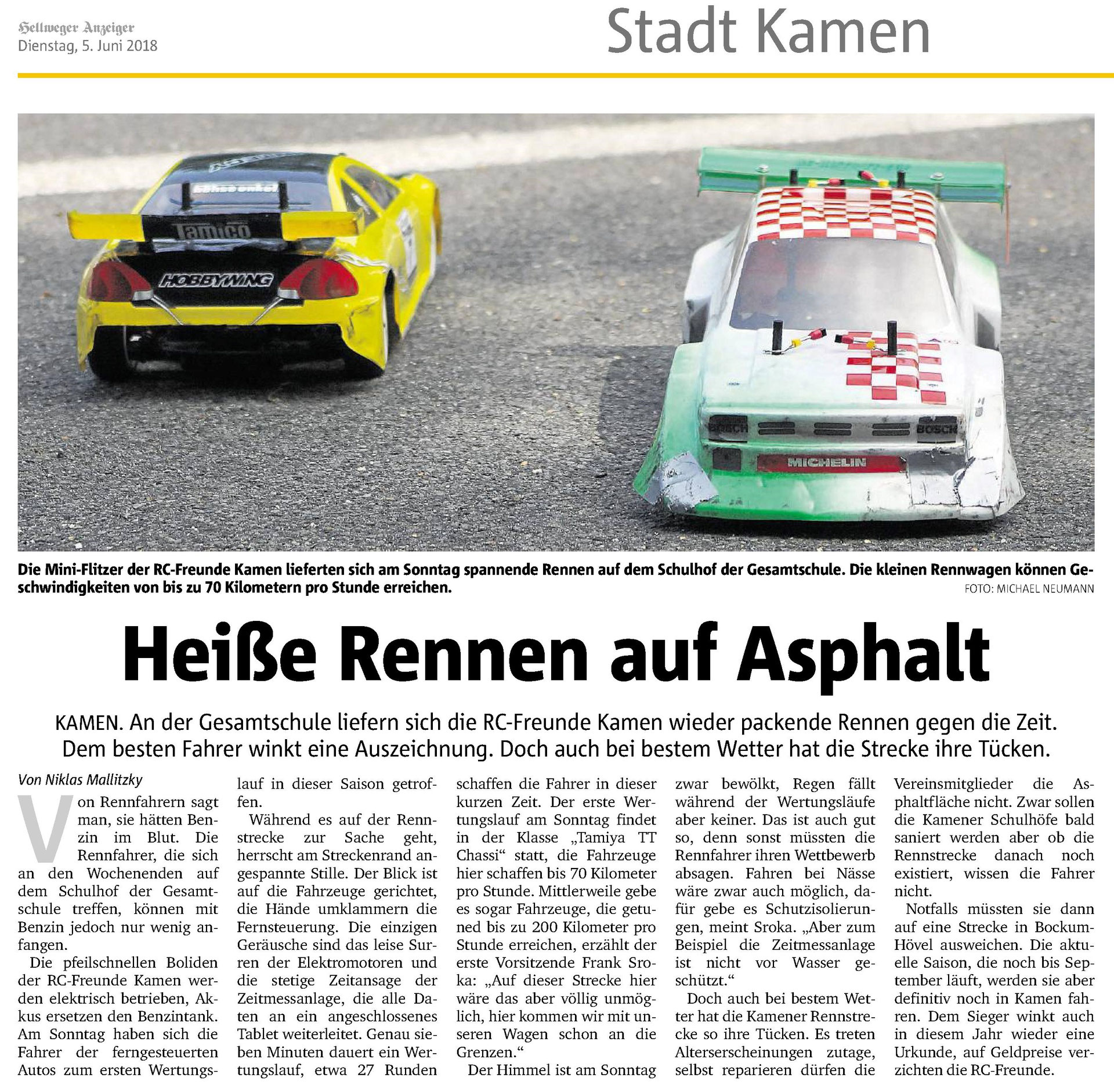 Hellweger Anzeiger Kamen vom 05.06.2018 - rc-f-kamens jimdo page!
