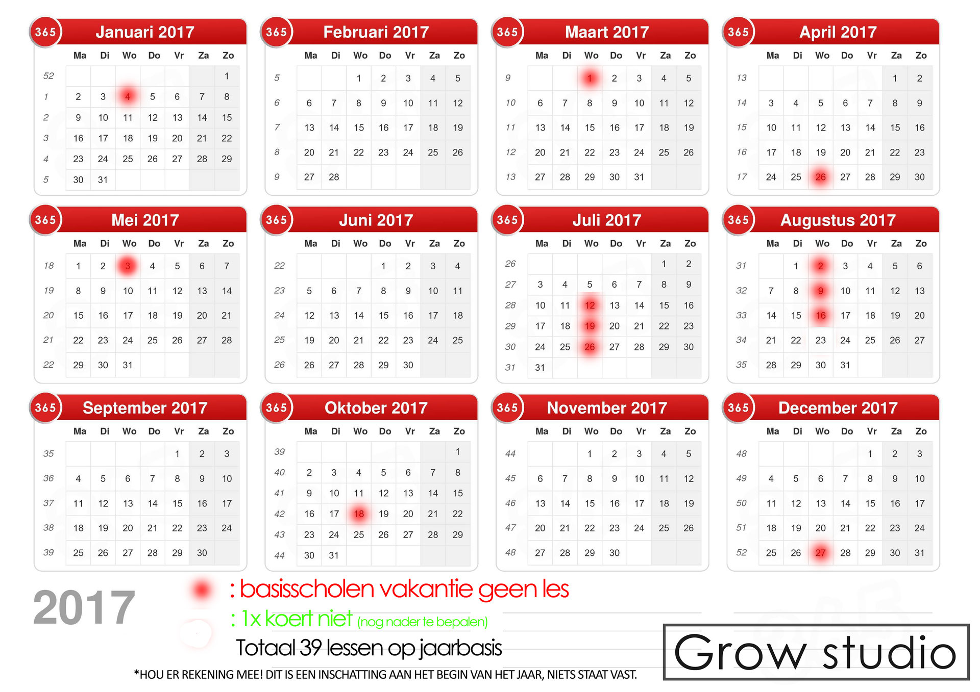 Jaarplanning 2017 - De website van growstudio!