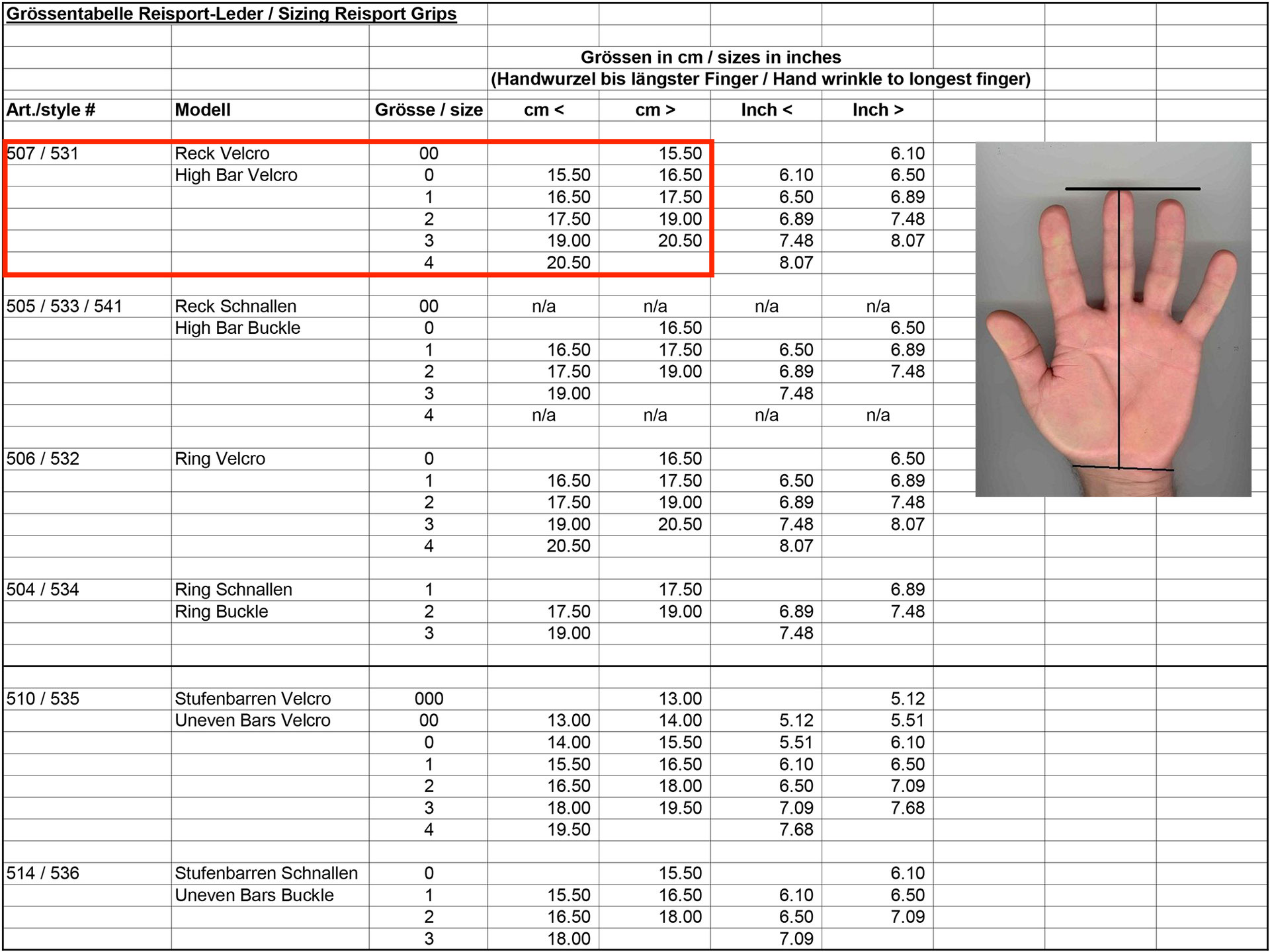 Reisport Reckleder 507 - TURNSTERN Onlineshop