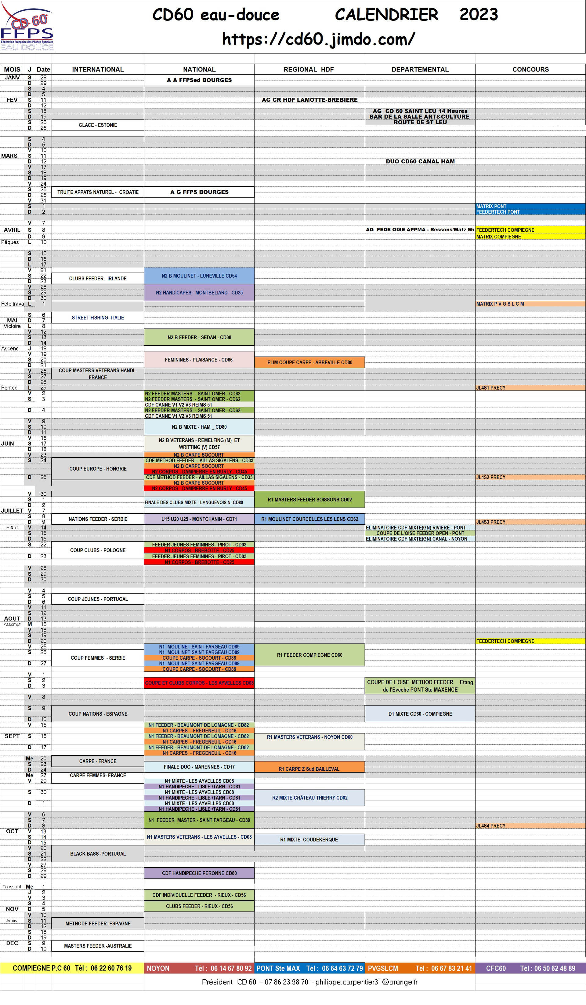 Calendrier - http://www.cd60.jimdo.com