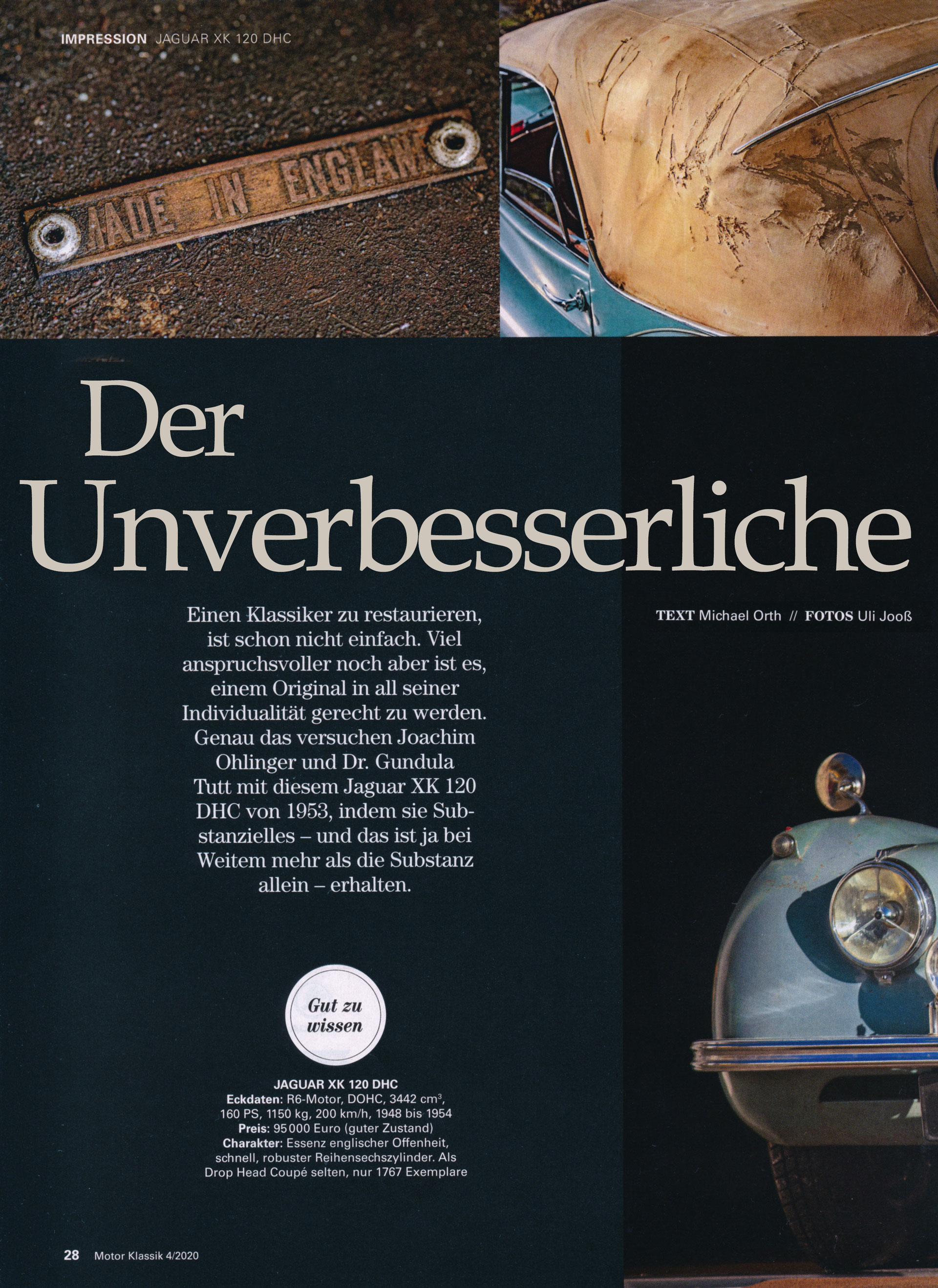 Motor Klassik 4/2020 - Dr. Gundula Tutt - Omnia Restaurierung ...