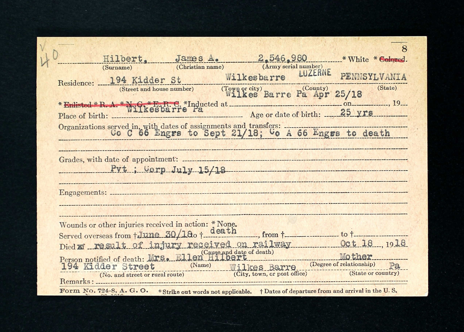 HILBERT James August "Sonny" - Site de yonne-doughboys