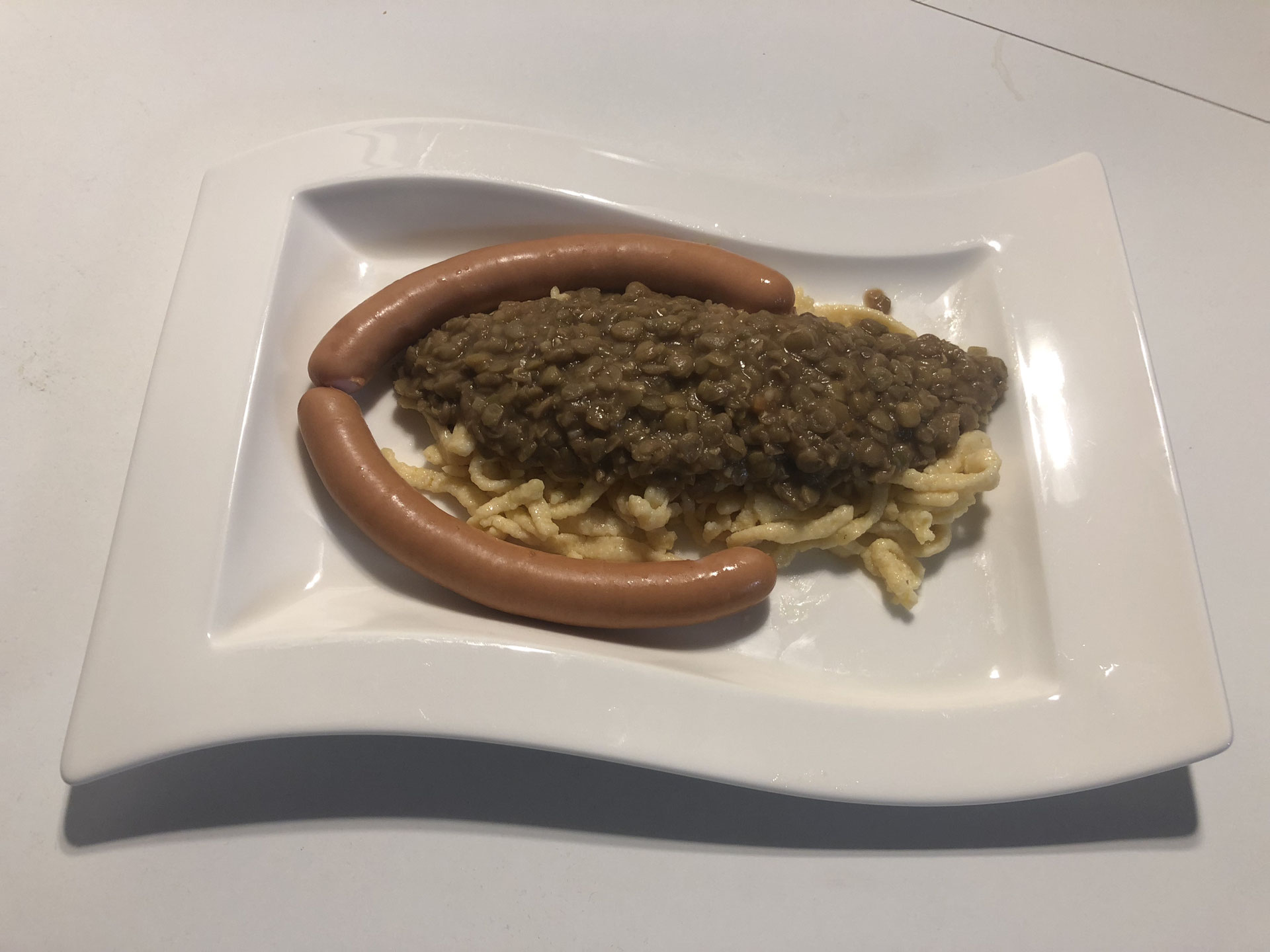 Linsen mit Spätzle und Saitenwurst - michaskochkunst.de