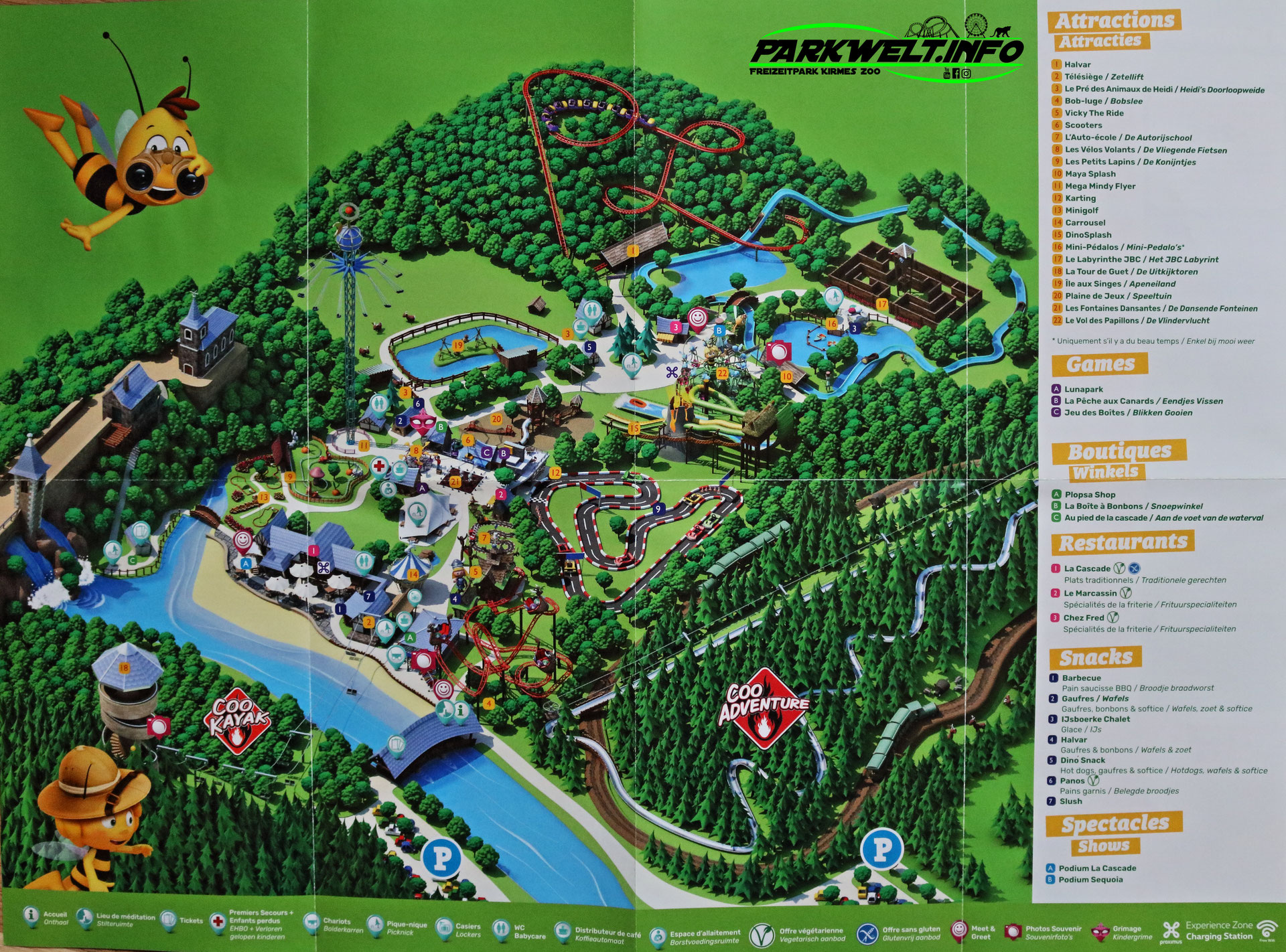 Park-Plan - Plopsa Coo - PARKWELT.INFO Dein Freizeit- & Infomagazin