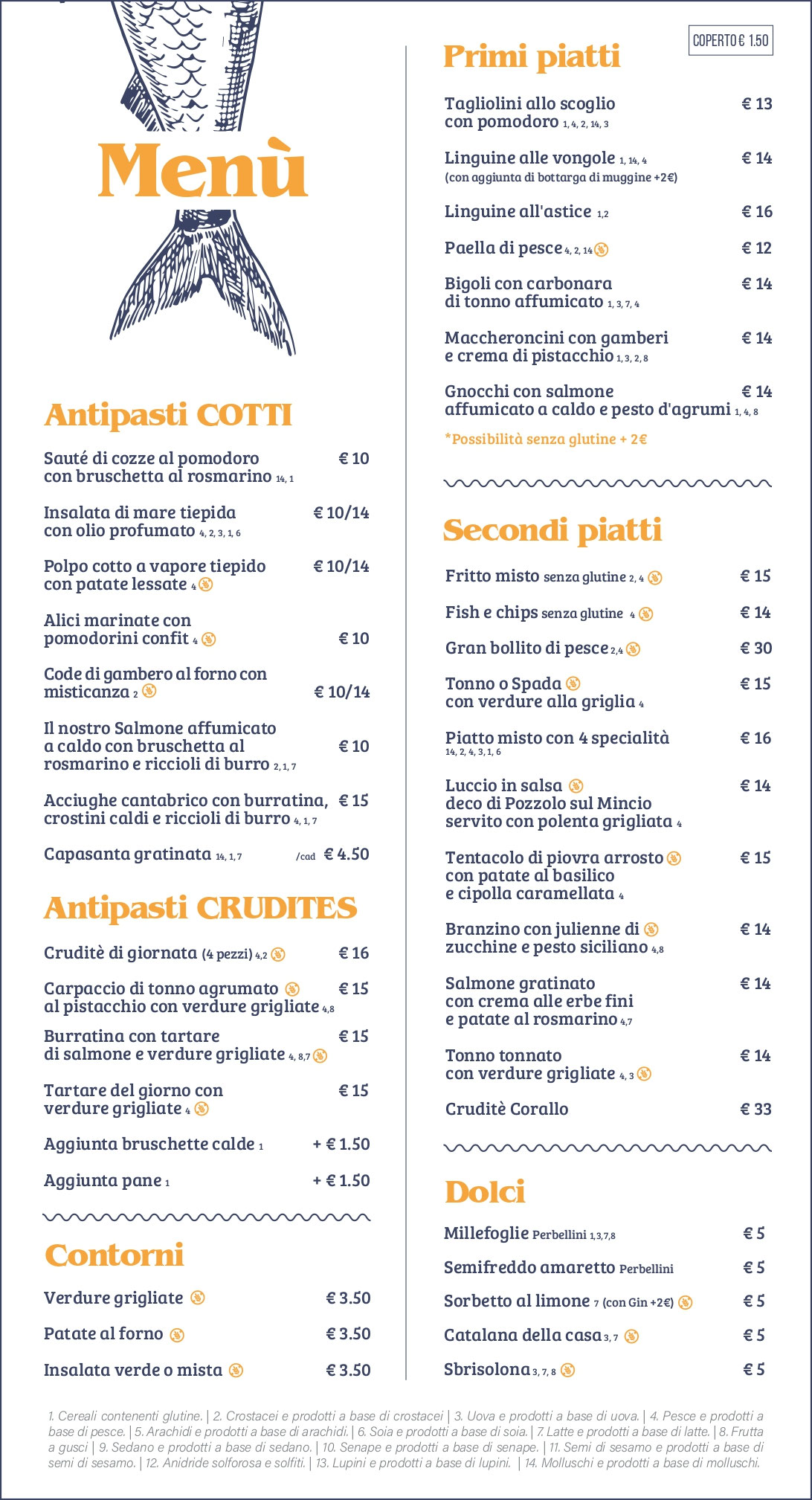 MENU' PAUSA PRANZO / aperifish - Benvenuti su Pescheria Gastronomia Corallo