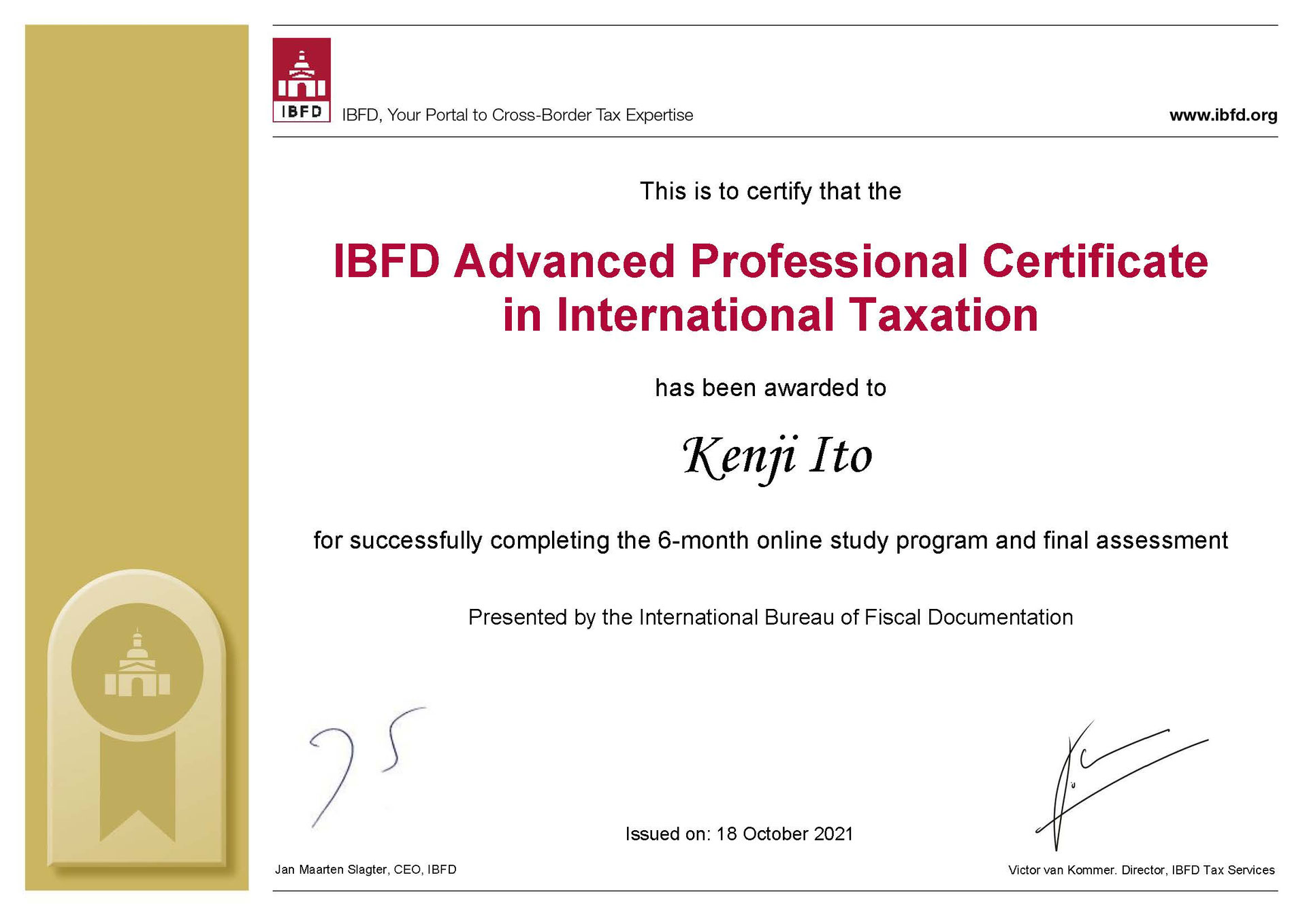 IBFD (International Bureau of Fiscal Documentation) - ITO CPA Office ...