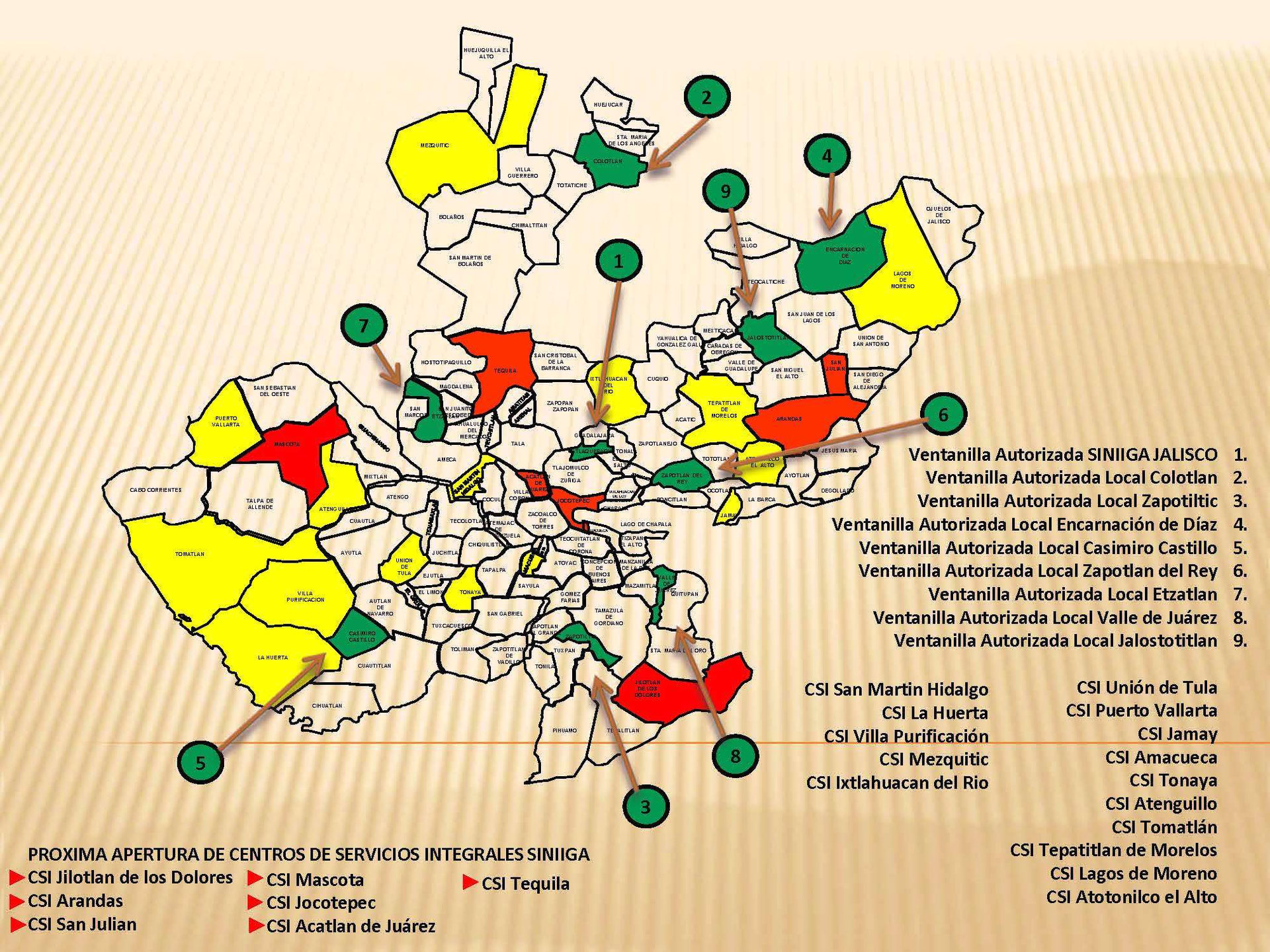 PUNTOS DE ATENCIÓN SINIIGA JALISCO - VENTANILLA AUTORIZADA SINIIGA JALISCO
