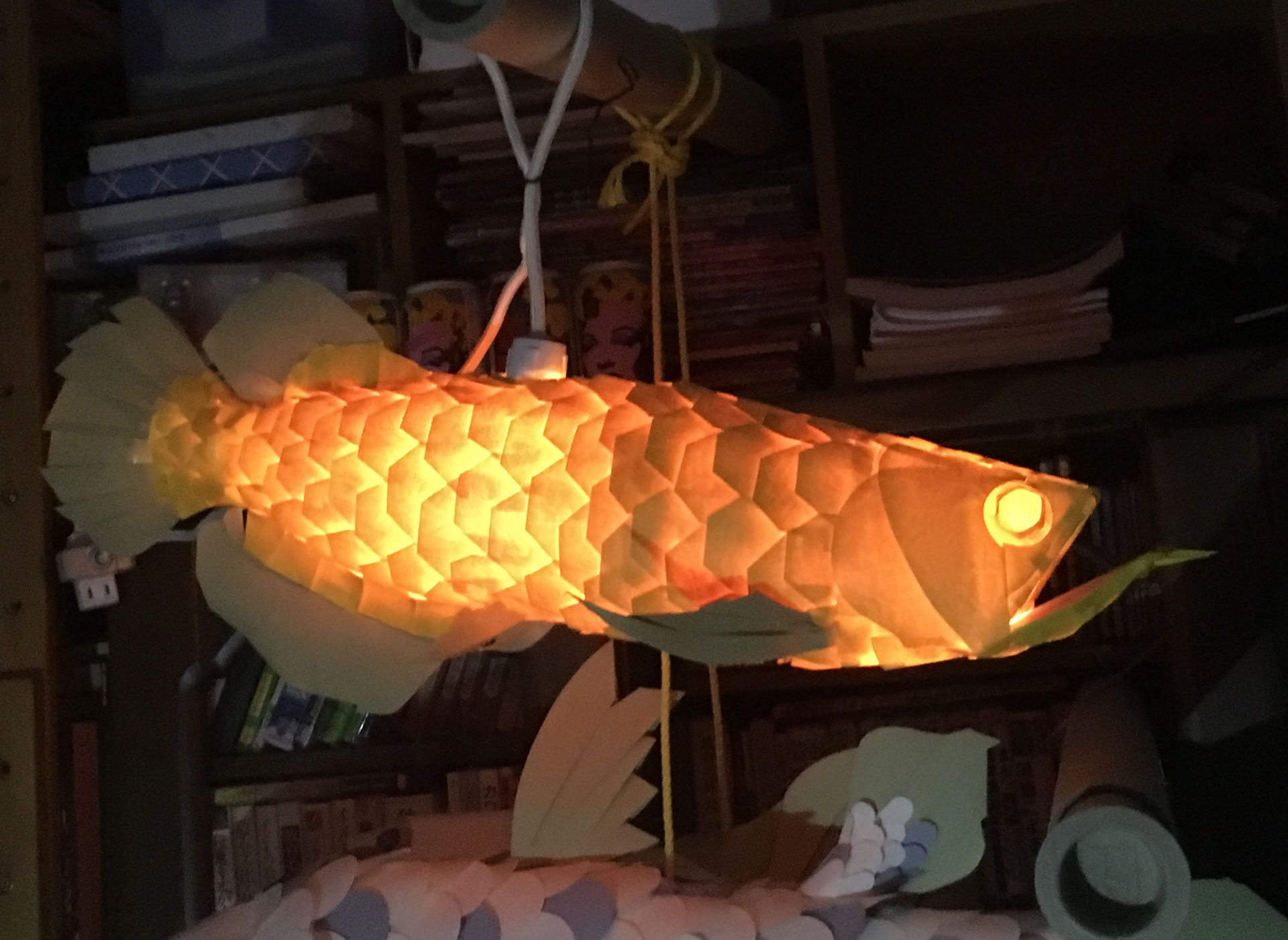 Arowana-yellow - paper coelacanth （ペーパー シーラカンス LED）