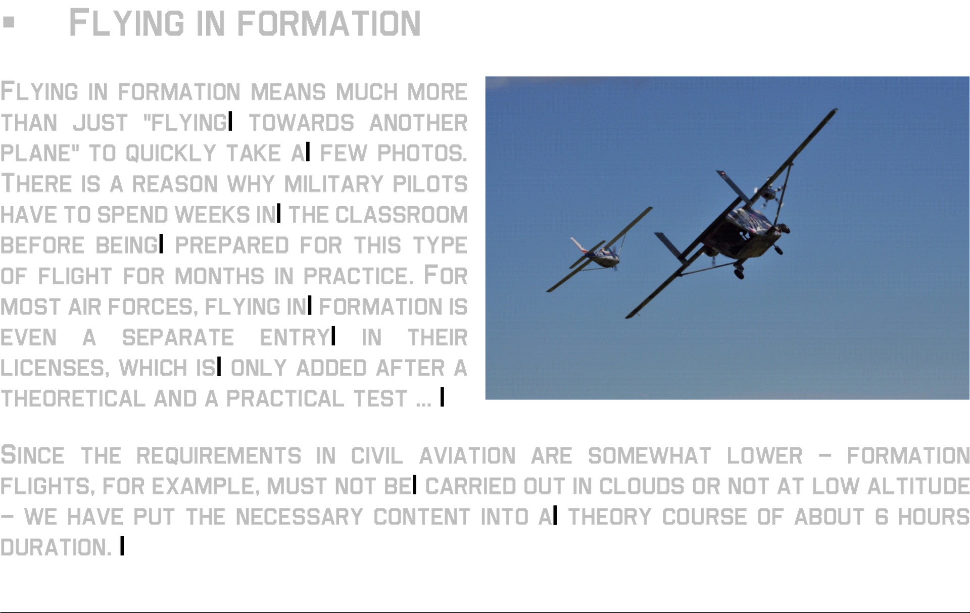 FLYING IN FORMATION FCDM flying-in-formation-fcdm