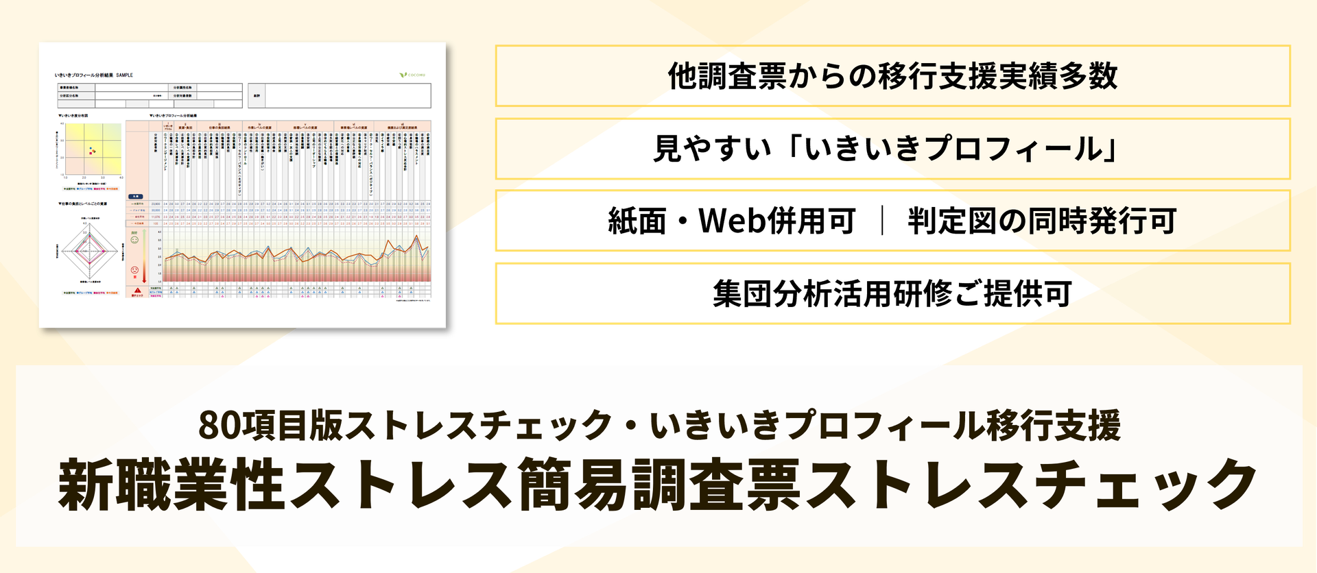新職業性ストレス簡易調査票によるストレスチェック・職場環境改善のご提案 - COCOMUストレスチェックサービス
