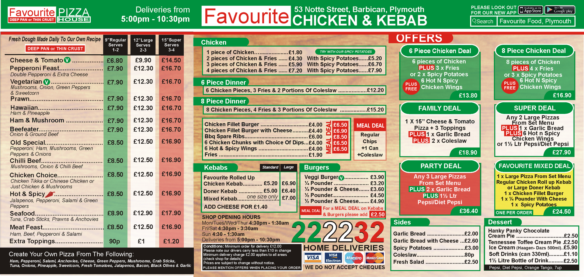 our menu - favouritefoodplymouth