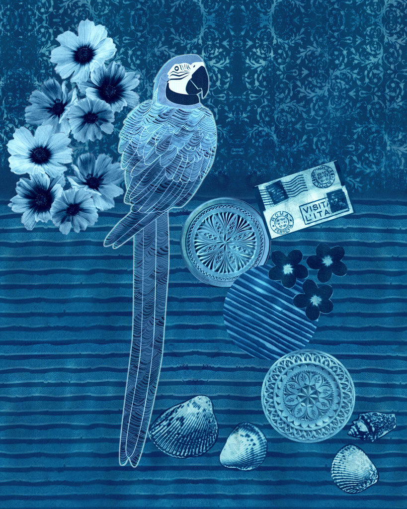 Cyanotype - Textile Design, Surface Pattern Design, Cyanotype, Digital ...