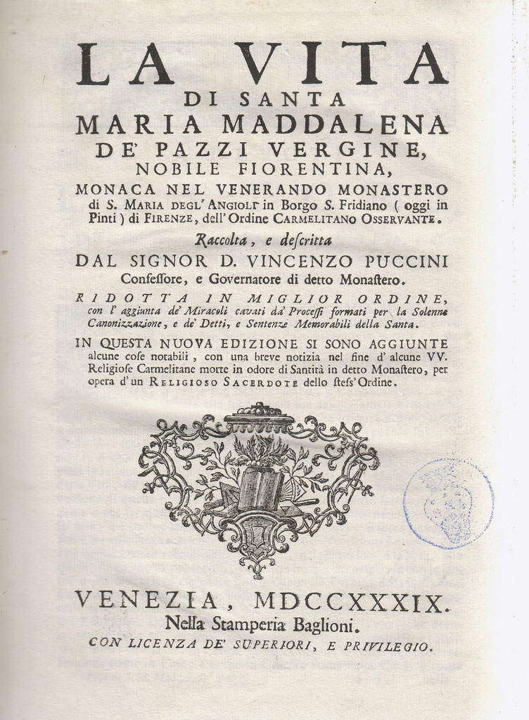 Firenze - Ven. Diomira del Verbo Incarnato - S. Maria Maddalena de' Pazzi Firenze - Ven. Diomira del Verbo Incarnato - S. Maria Maddalena de' Pazzi