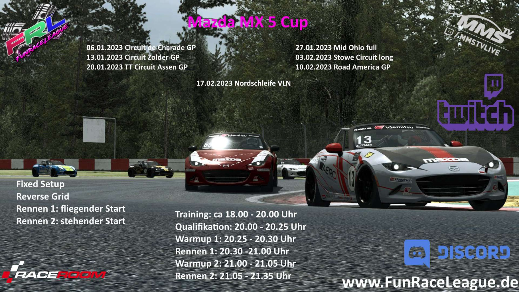 R3E • Mazda MX-5 Cup 2023 by FRL • Fun Race League - Simracer Lounge