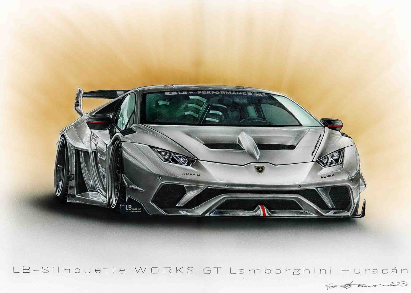 LBWK Lamborghini Huracan GT - プロイラストレーターがオーダー制作します
