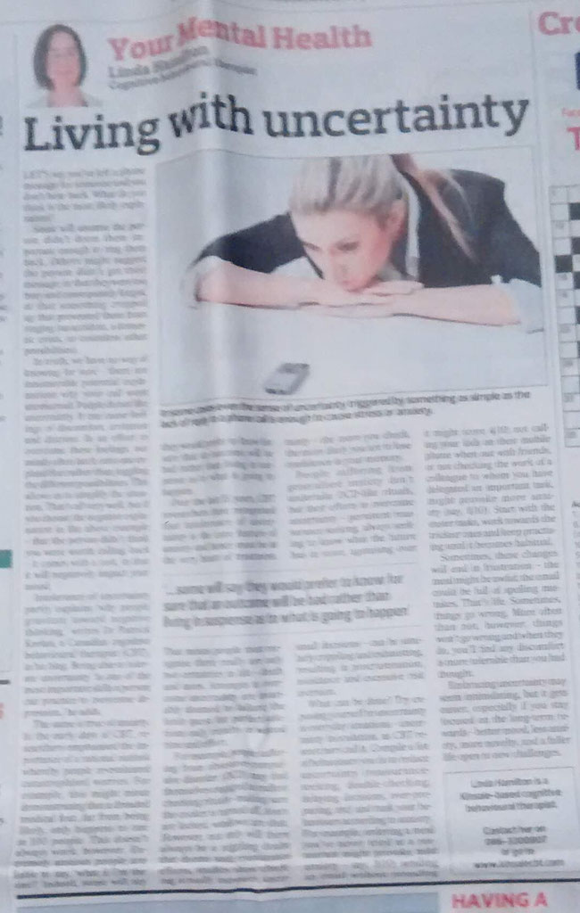 Fight anxiety by tolerating uncertainty - | Kinsale CBT