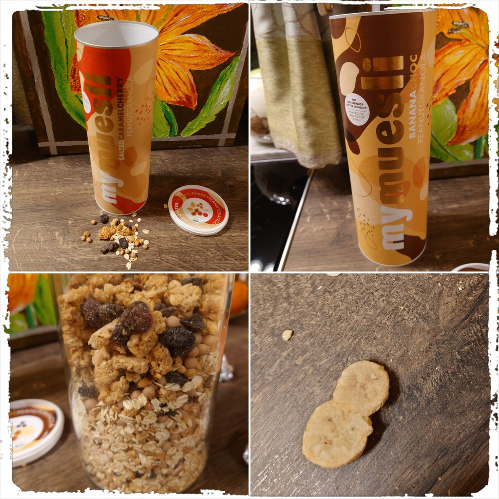 MyMüsli Banana Choc Peanut Granola oder Salted Caramel Cherry Peanut ...